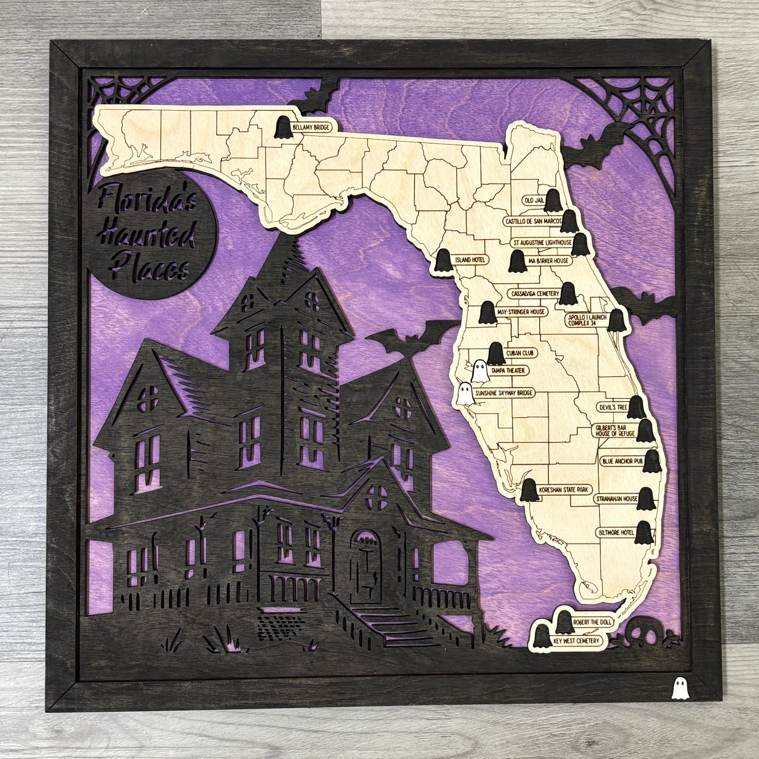 Haunted Places in Florida Travel Map with Story Tag – Jazzy Willow Designs